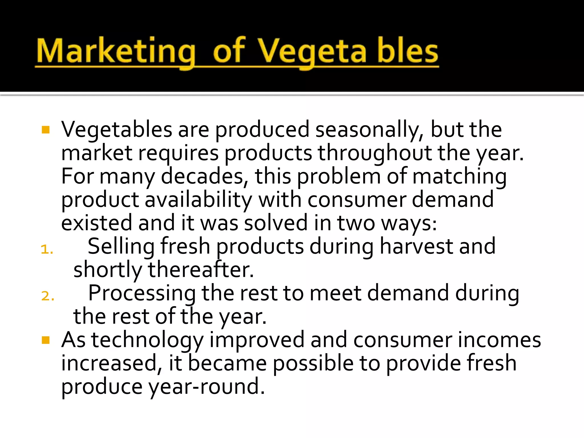 Vegetable market in India | PPTX