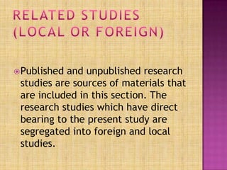 Related Literature and Studies | PPTX
