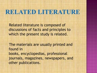 Related Literature and Studies | PPTX
