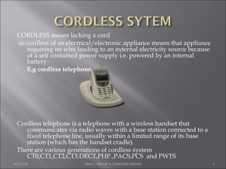 CORDLESS SYSTEMS | PPT
