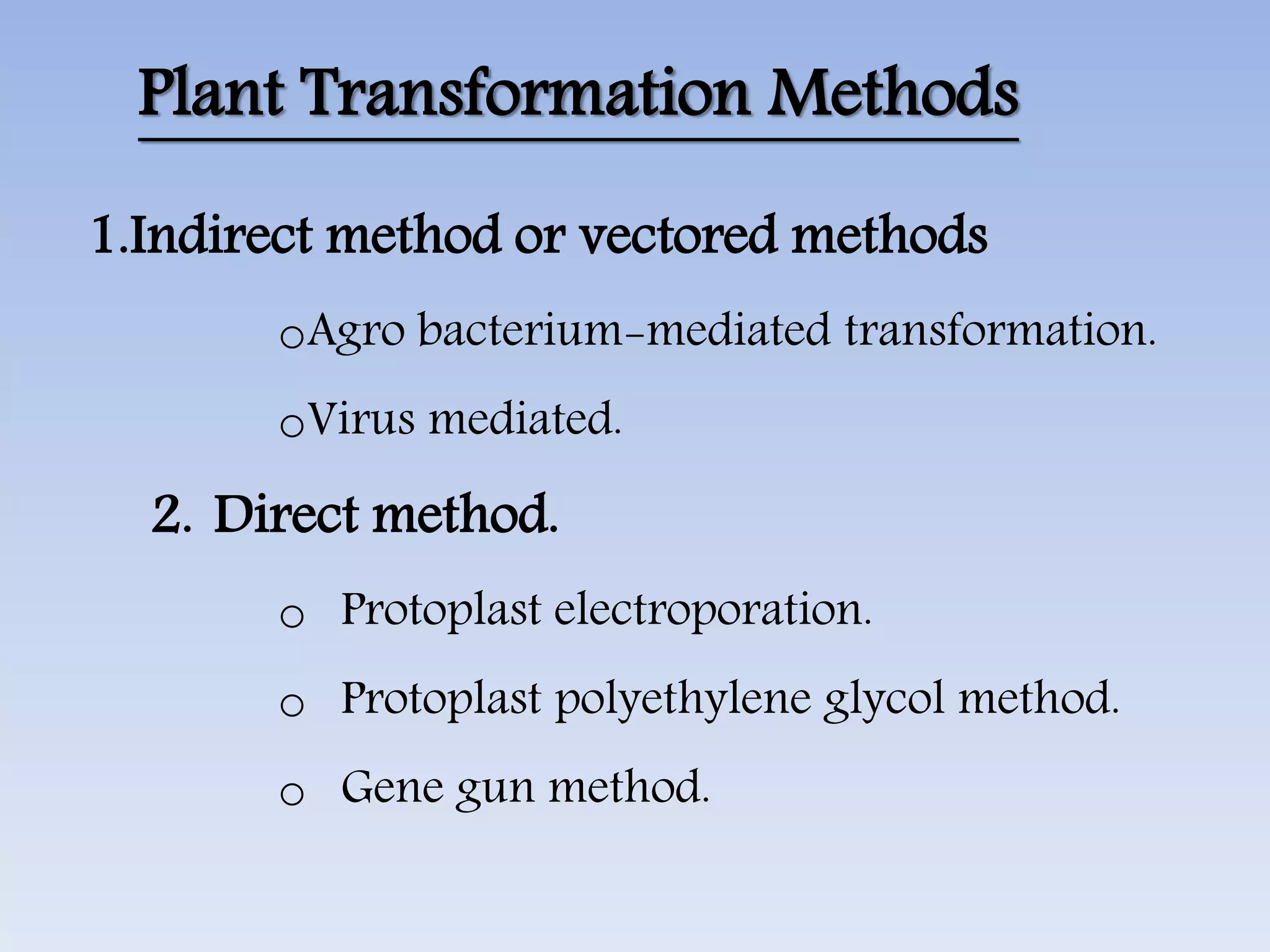 Plant transformation vectors and their types | PPTX