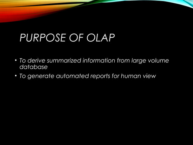 OLAP | PPT | Databases | Computer Software and Applications