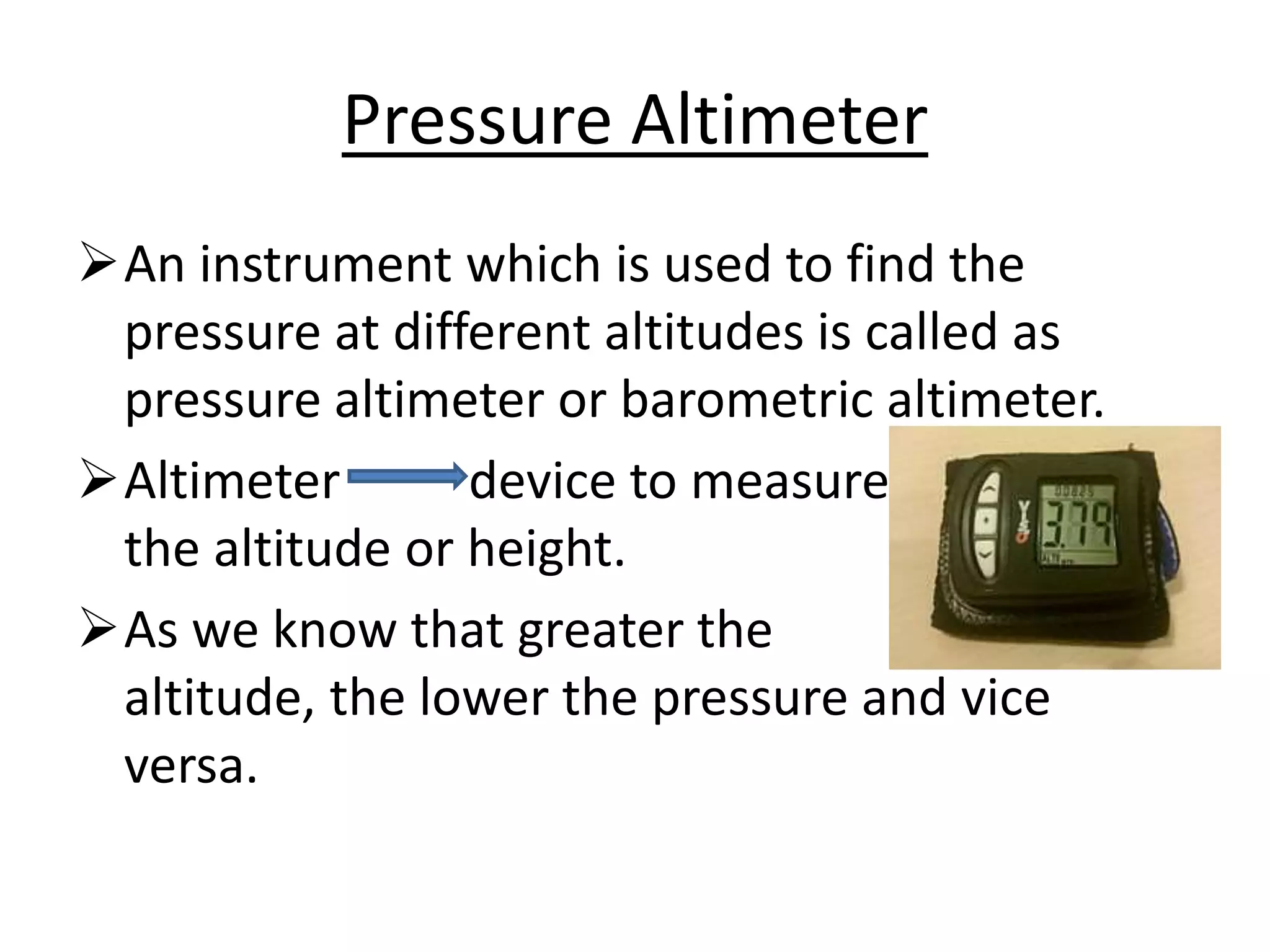Report on Barometer manometer and its types | PPTX