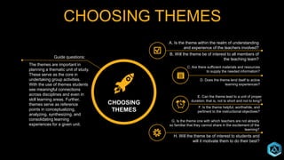 COMPONENTS IN DESIGNING INTEGRATED THEMATIC UNITS | PPTX