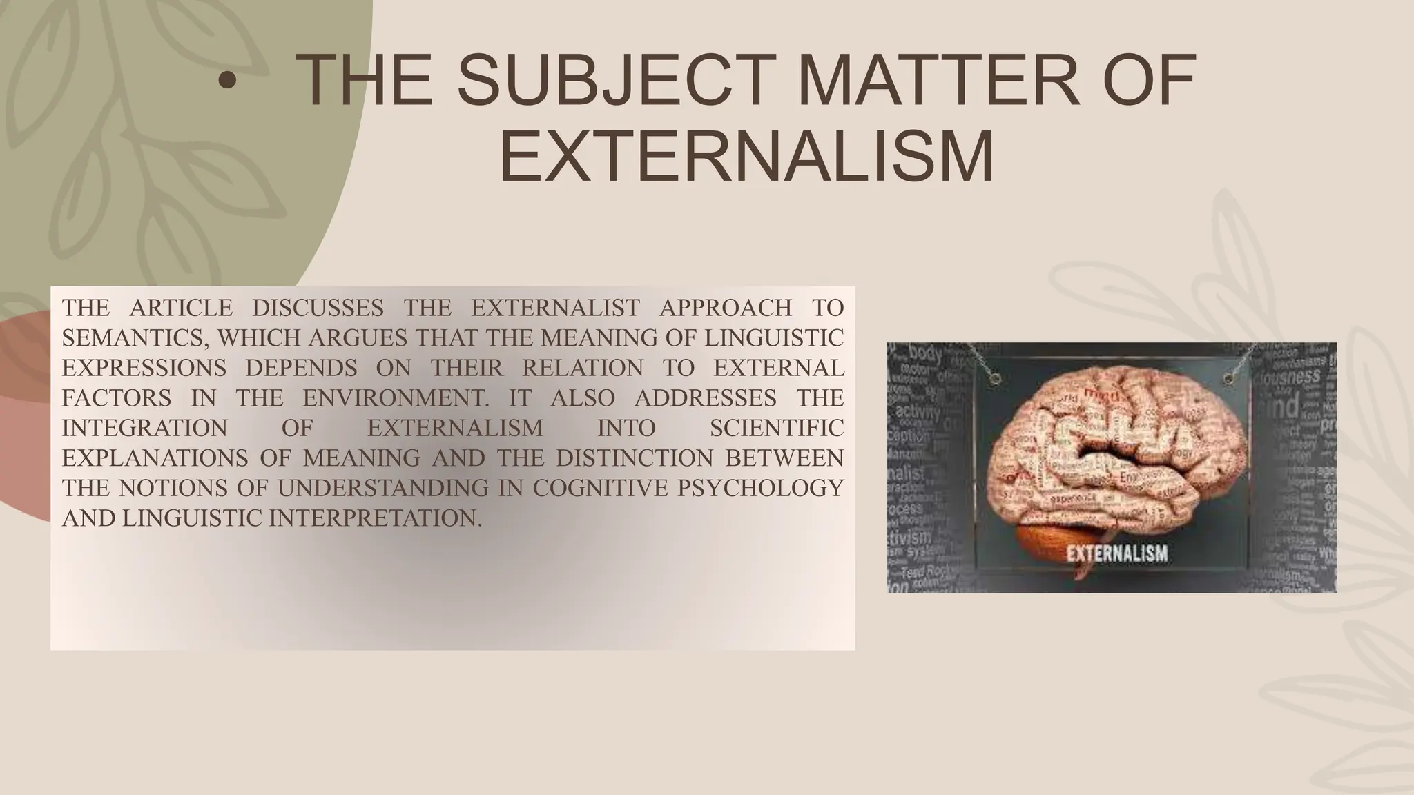 Short description about externalism with examples | PPTX