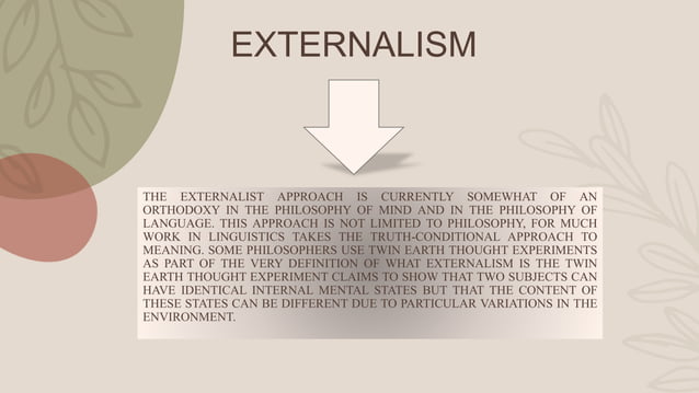 Short description about externalism with examples | PPT