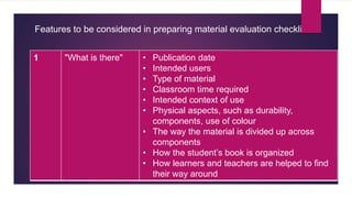 material designing and selection in tesl | PPTX