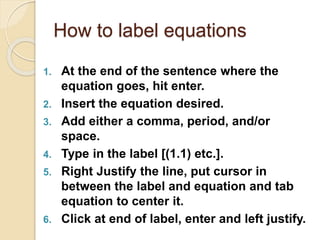 Group 3 how to create tables, figures and equations | PPT