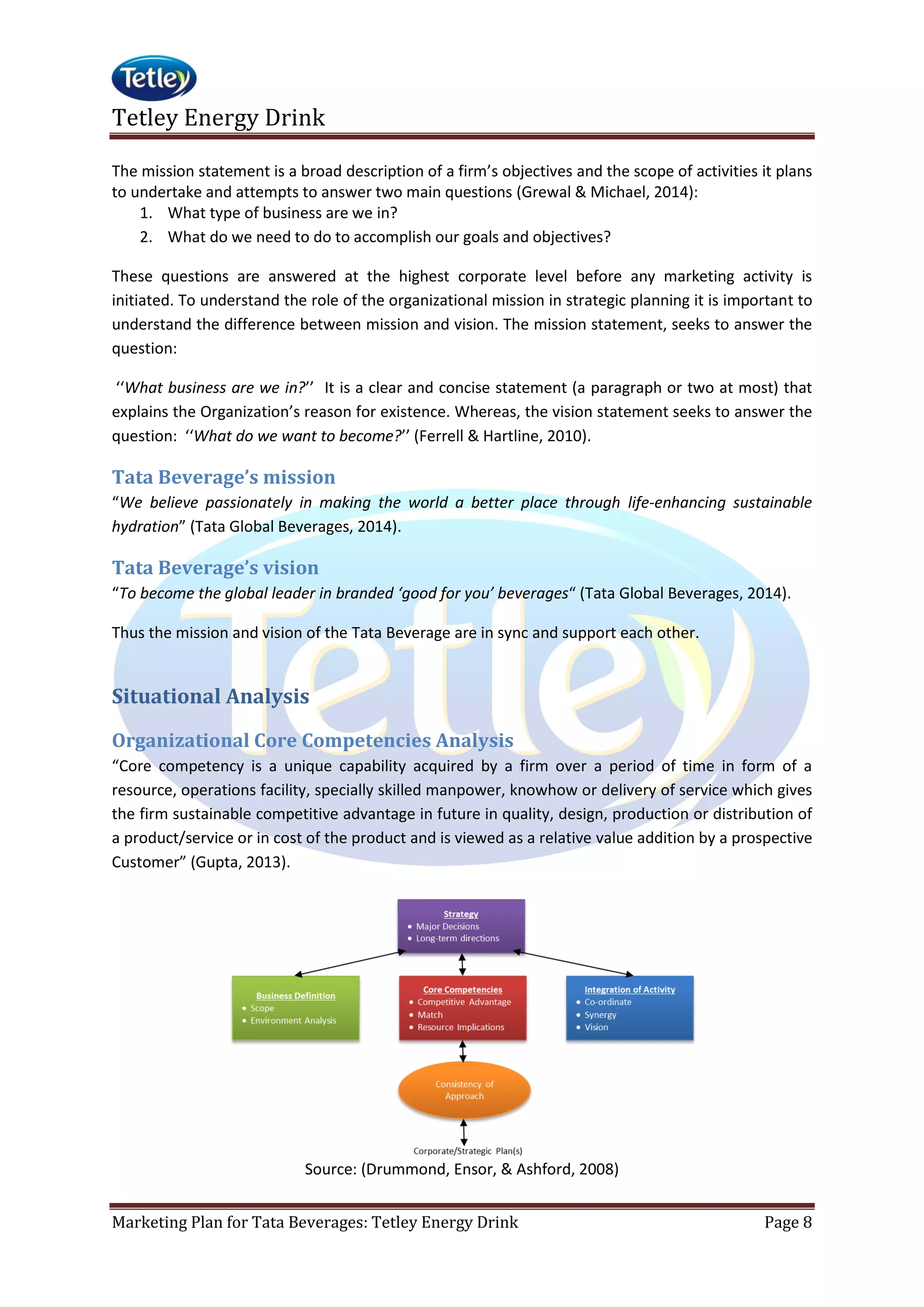 Market Plan for Tata Beverages - Tetley Energy Drink | PDF