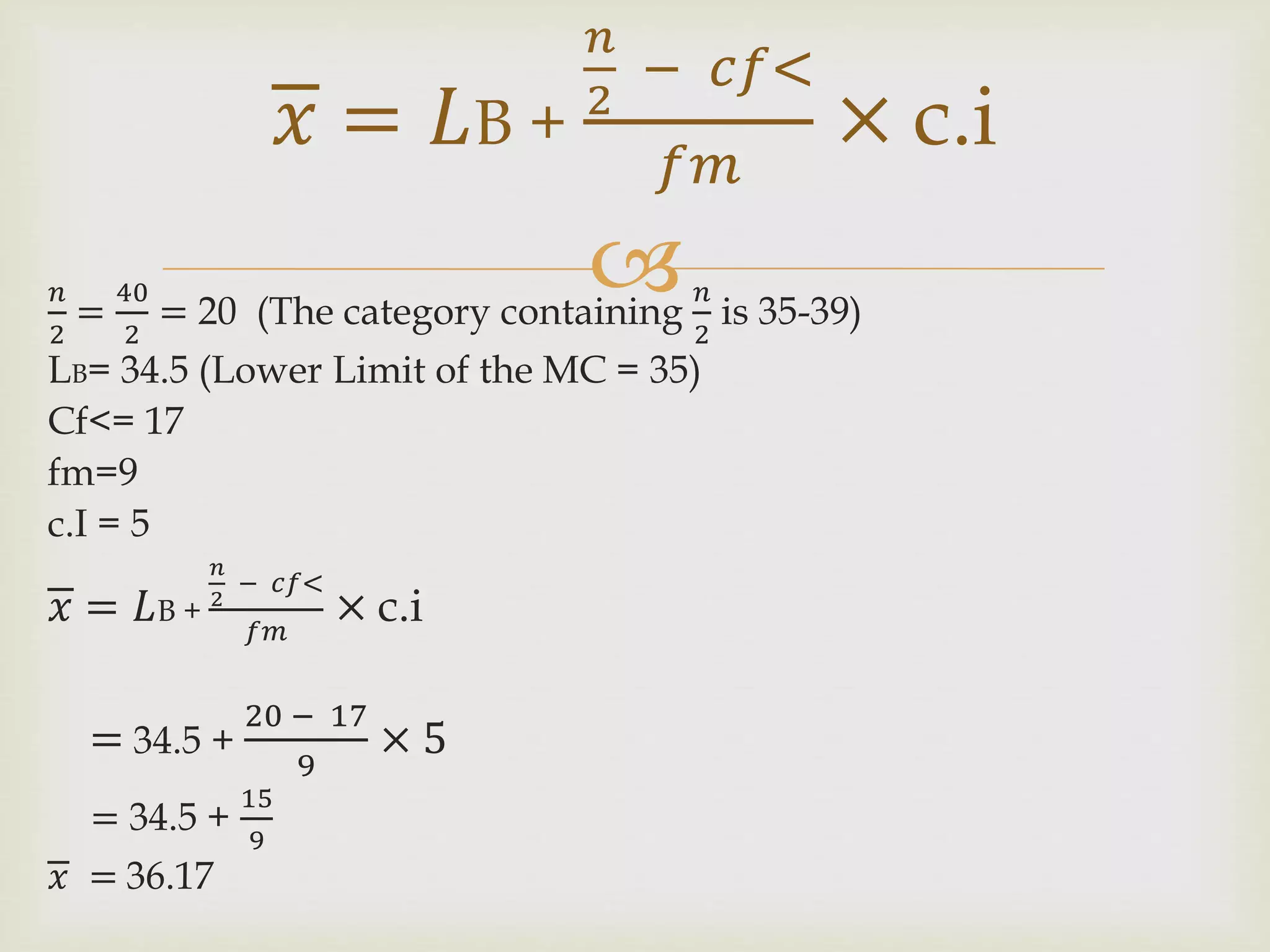 Group 3 measures of central tendency and variation - (mean, median ...