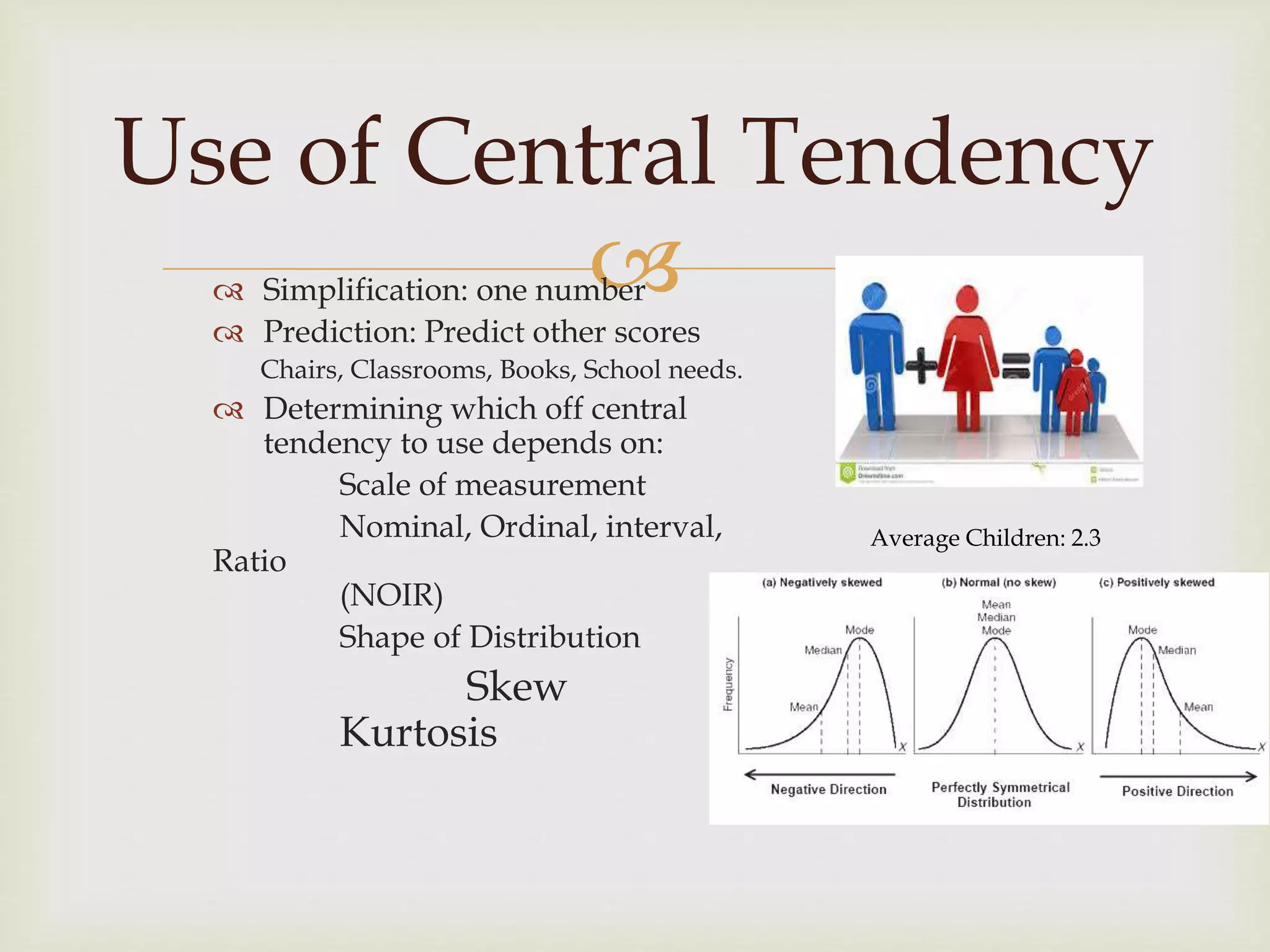 Group 3 measures of central tendency and variation - (mean, median ...