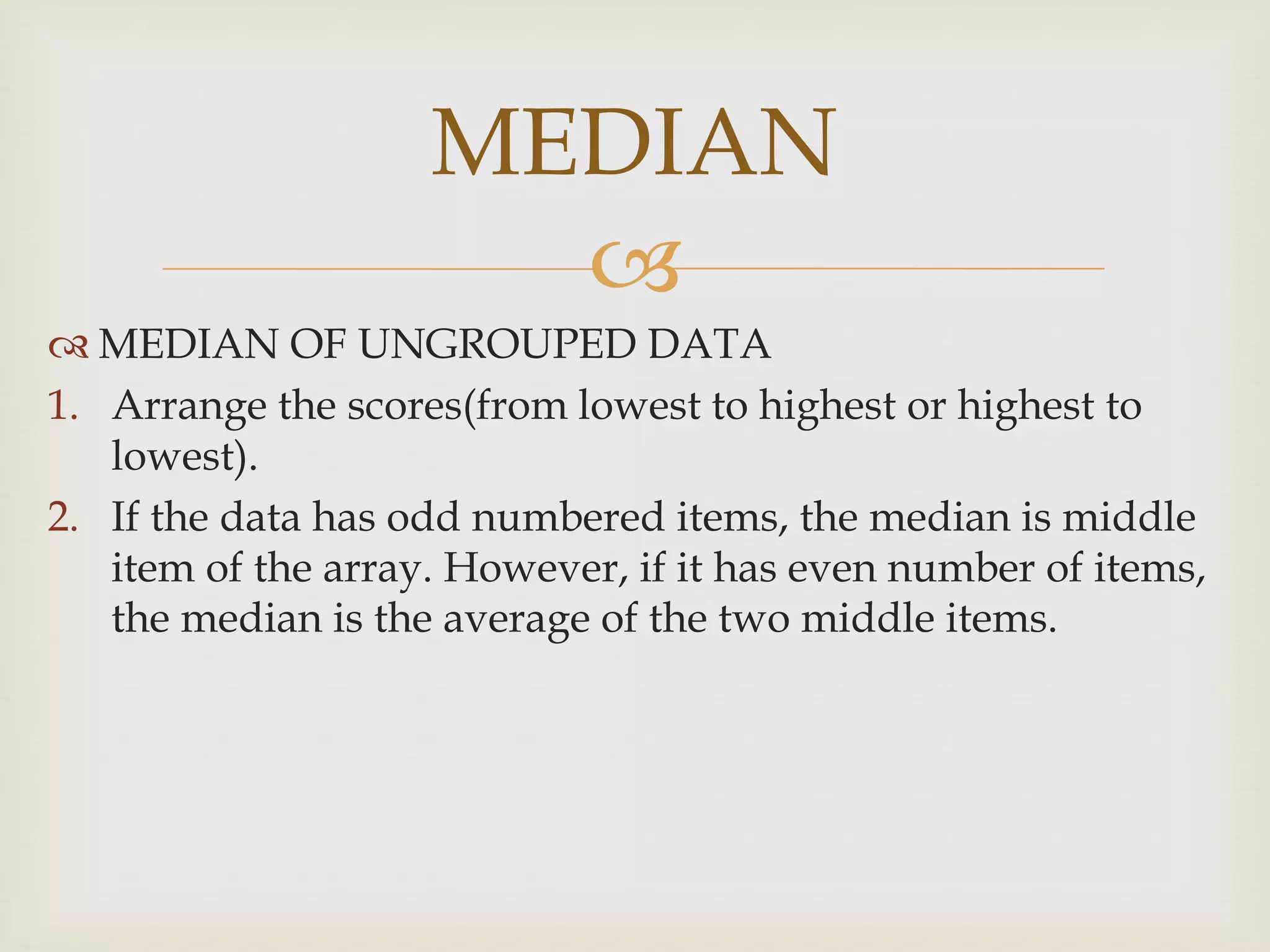 Group 3 measures of central tendency and variation - (mean, median ...