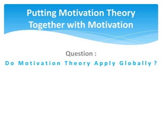 Motivation Theory - Assignment | PPTX