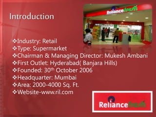 Reliance Fresh - Marketing Communication | PPT