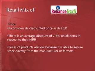 Reliance Fresh - Marketing Communication | PPTX