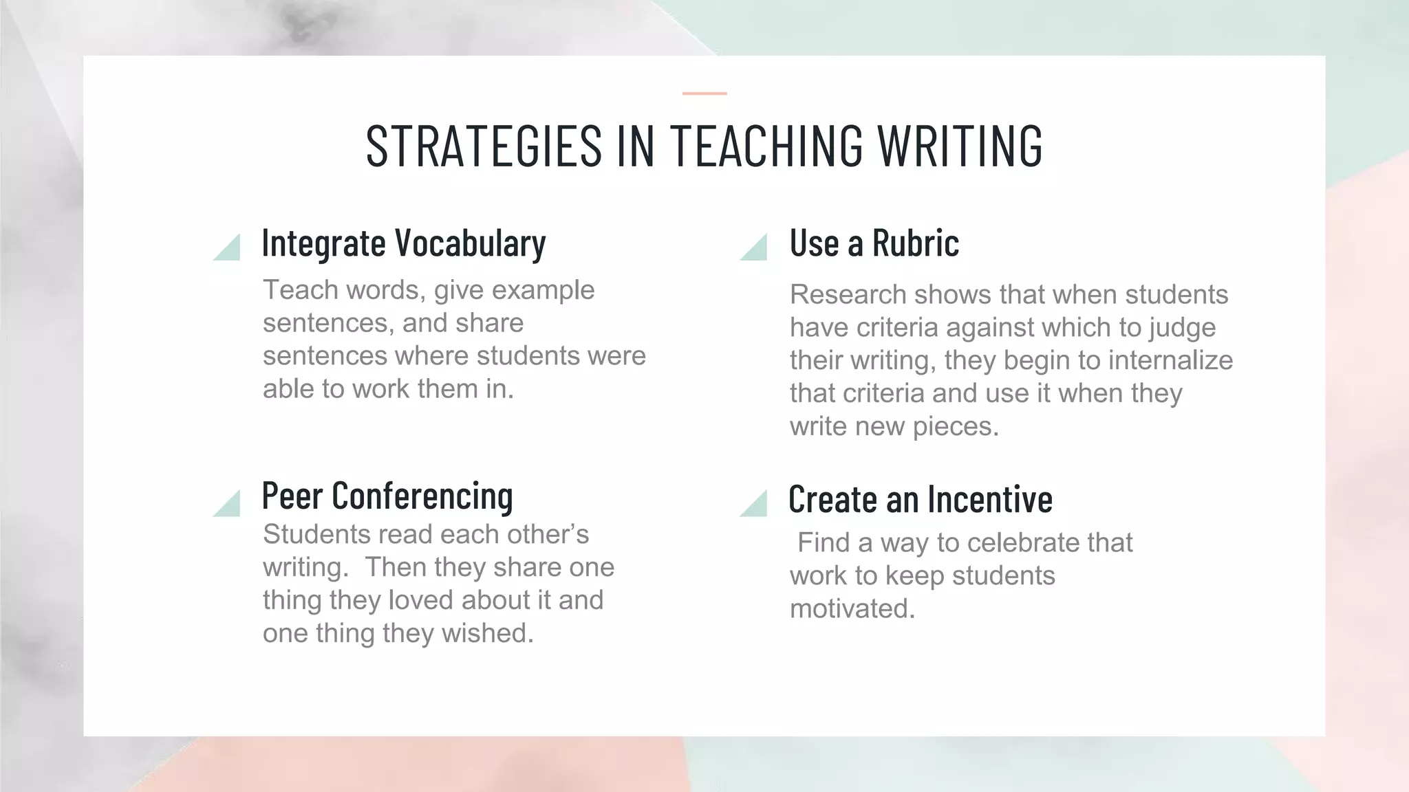 Strategies in Teaching Writing | PPTX