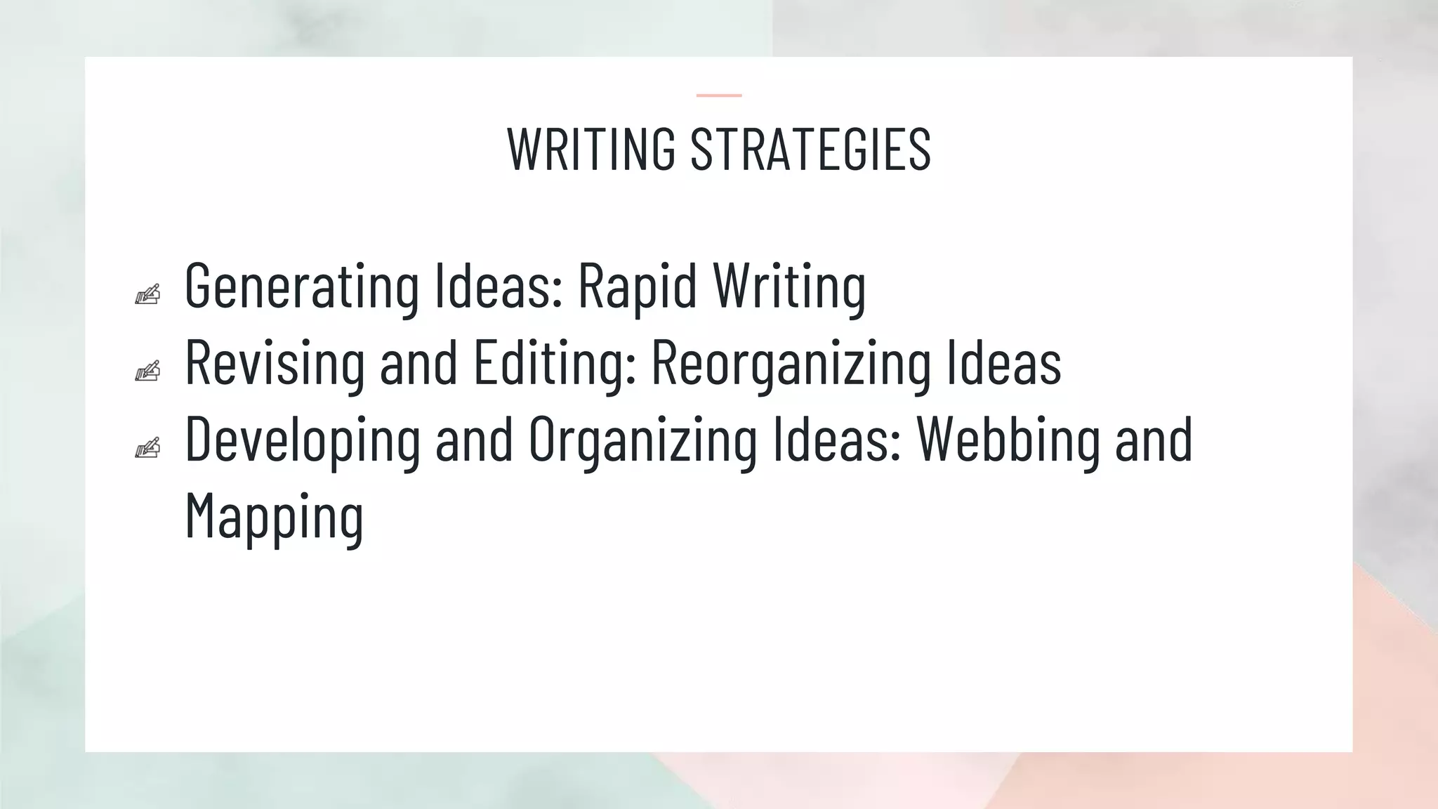 Strategies in Teaching Writing | PPTX