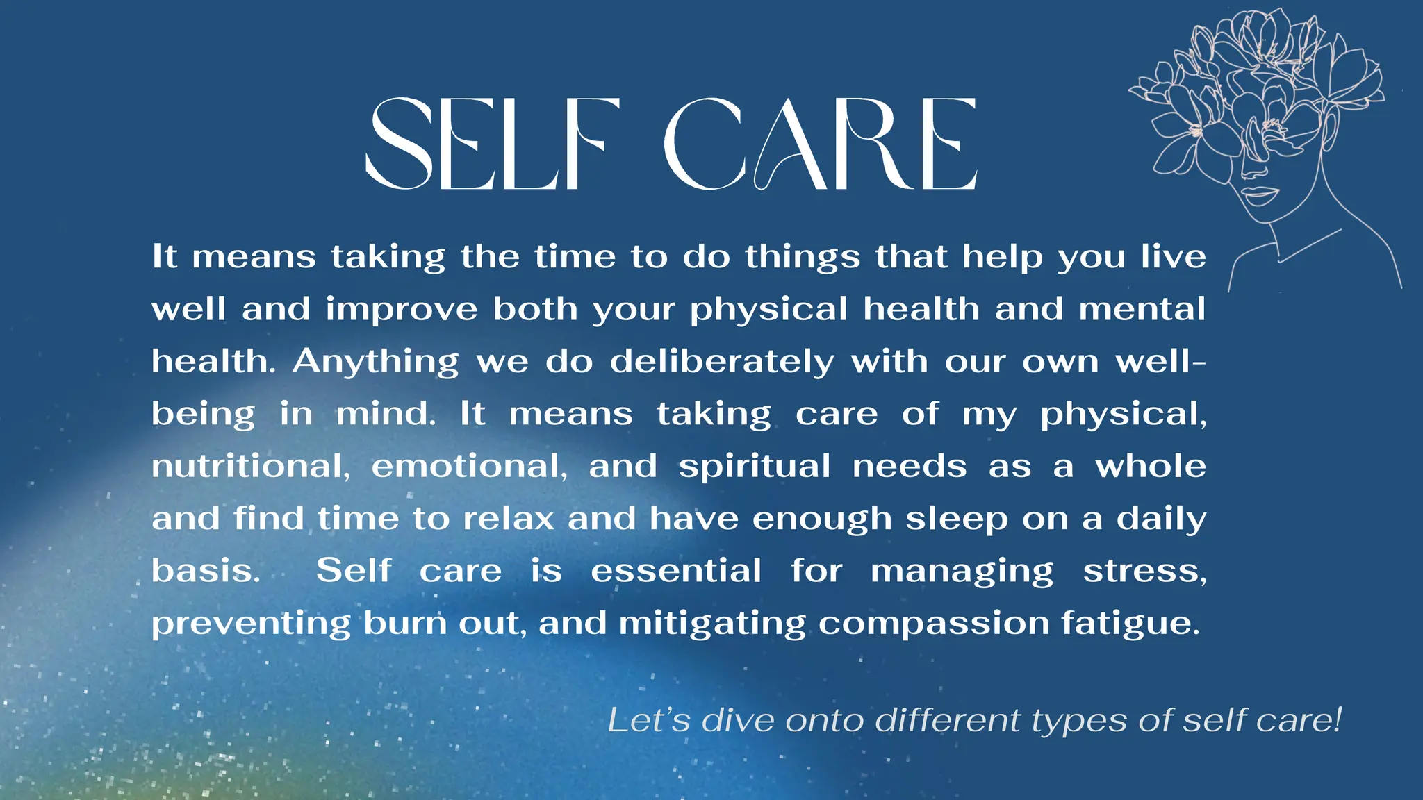 Typers of self care and 5A's to manage stress | PPTX
