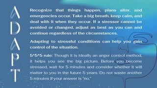 Typers of self care and 5A's to manage stress | PPTX