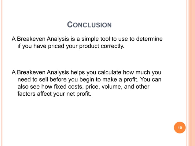 Group3 breakeven analysis | PPTX