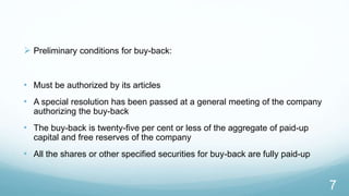 buy back of shares | PPTX
