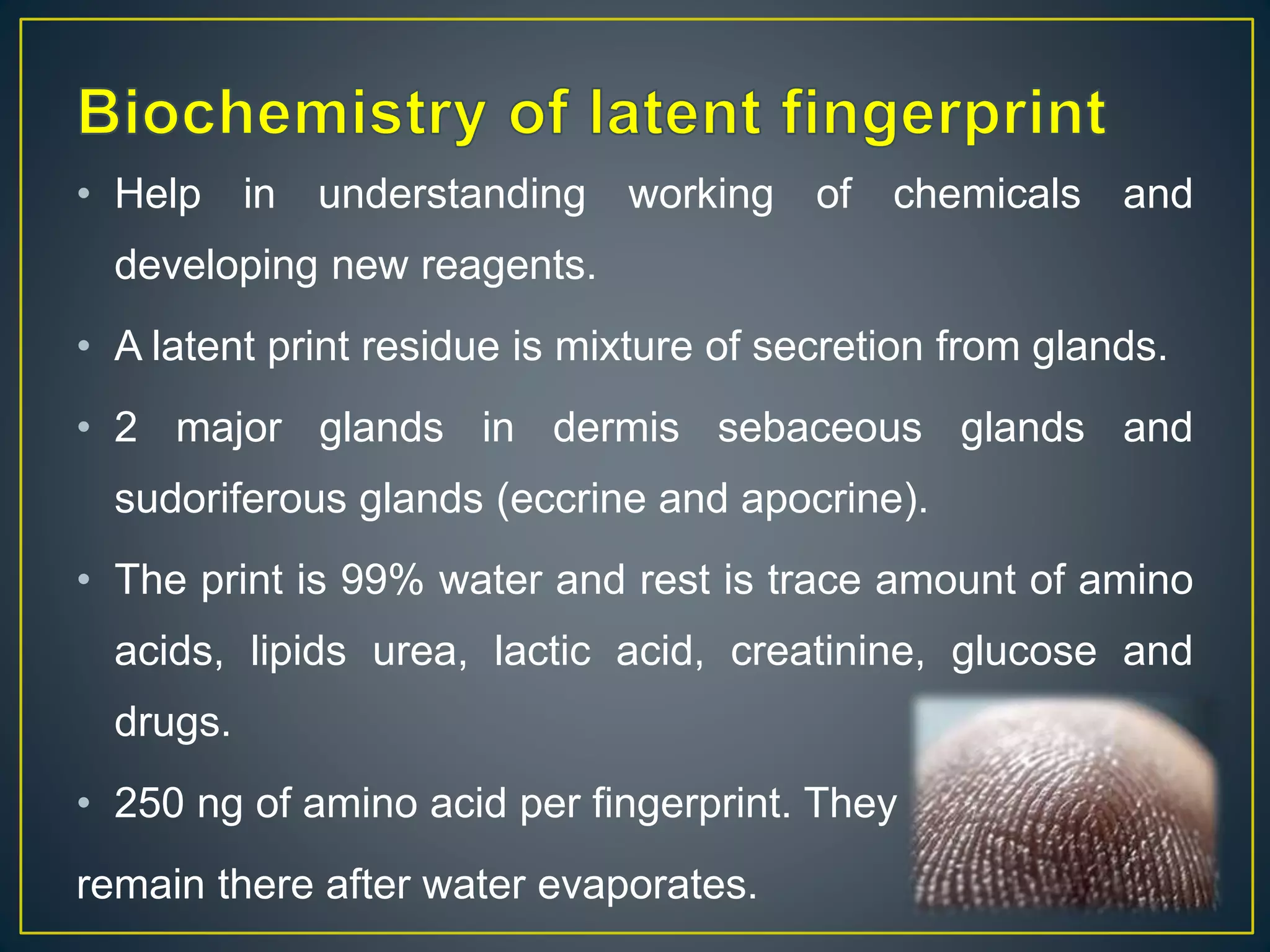 conventional methods of fingerprint development | PPTX