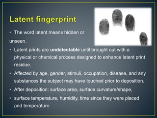 conventional methods of fingerprint development | PPTX