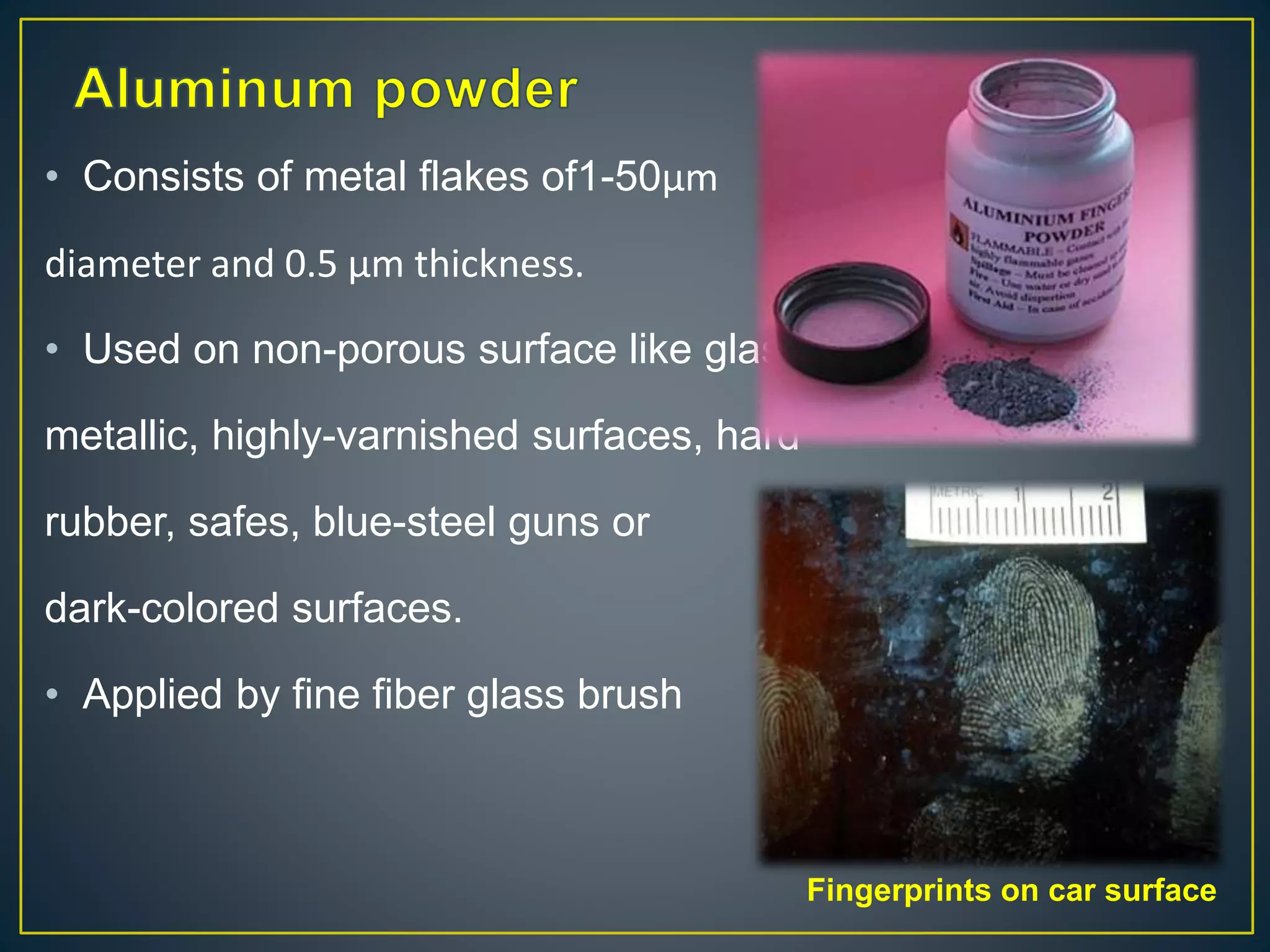 conventional methods of fingerprint development | PPTX