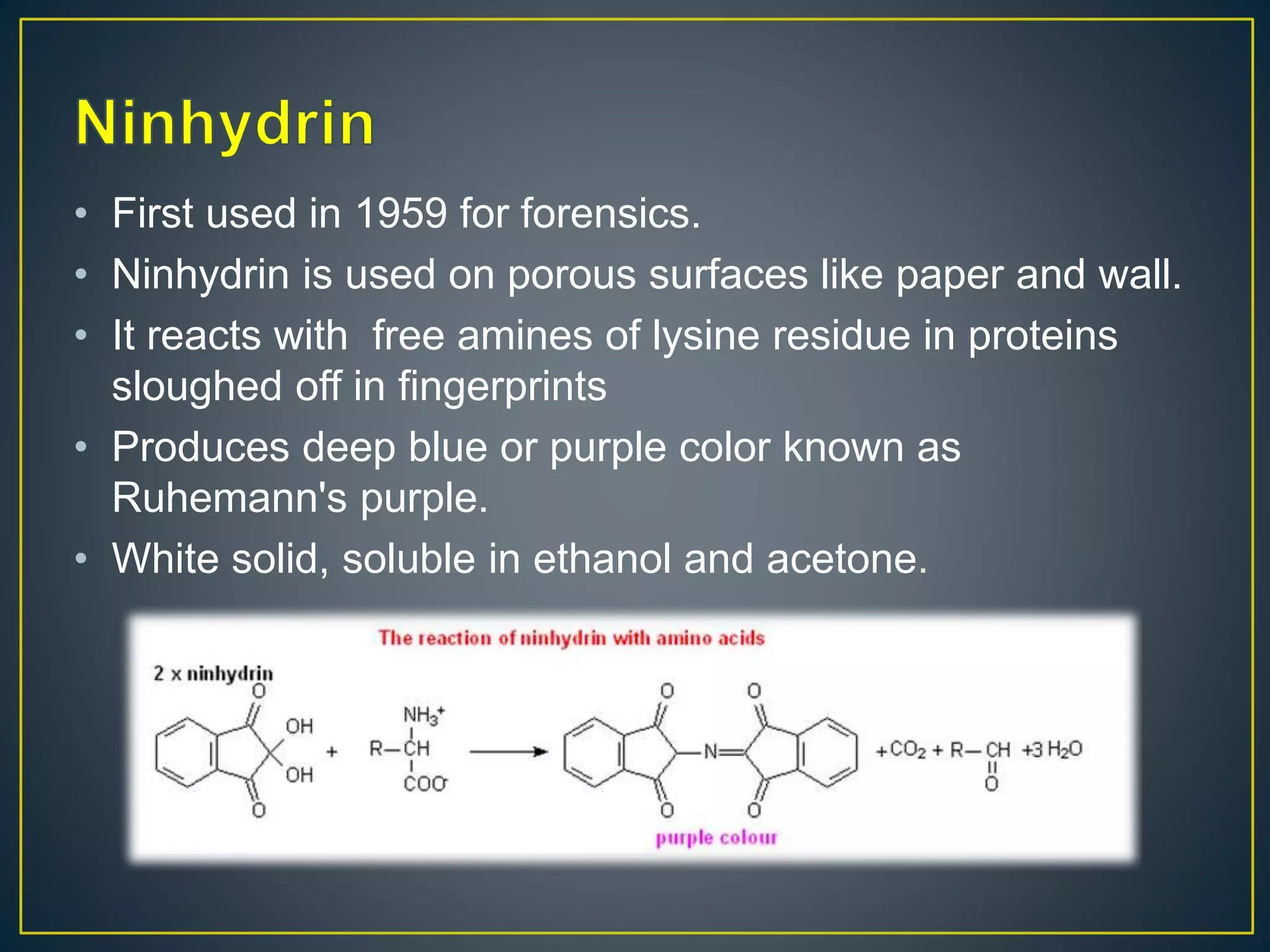 conventional methods of fingerprint development | PPTX