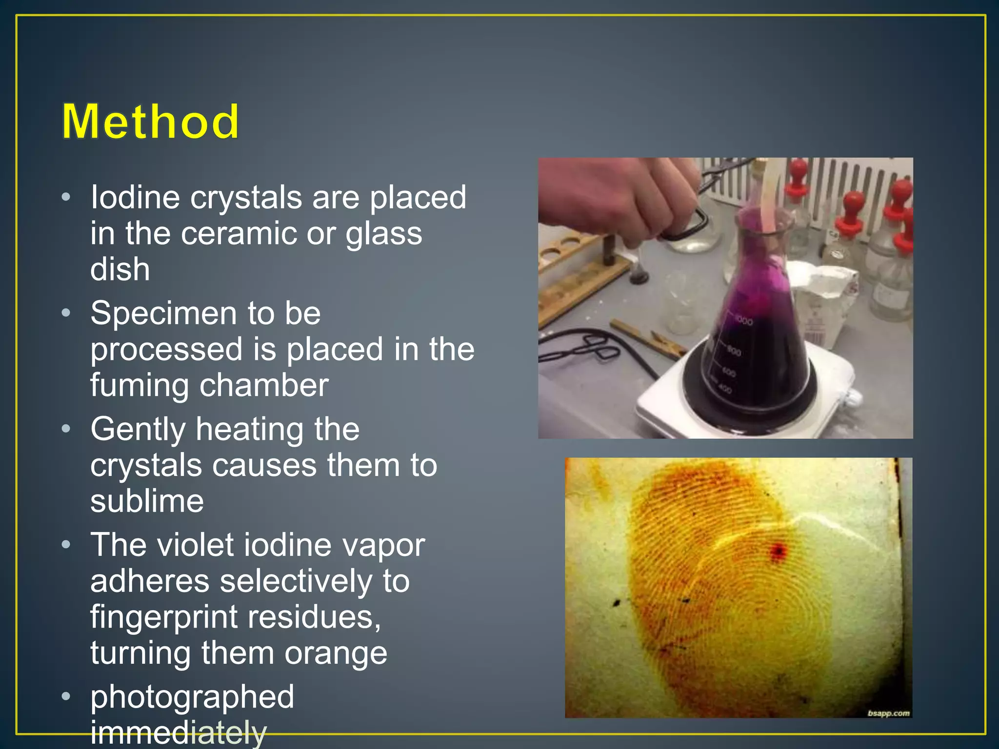 conventional methods of fingerprint development | PPTX