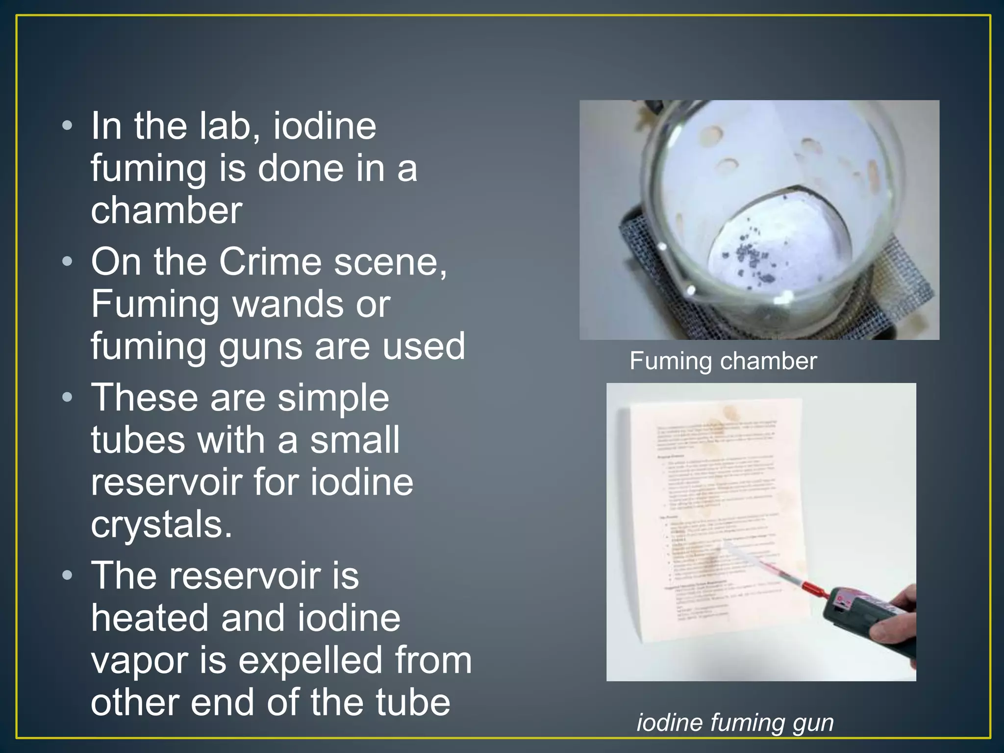 conventional methods of fingerprint development | PPTX