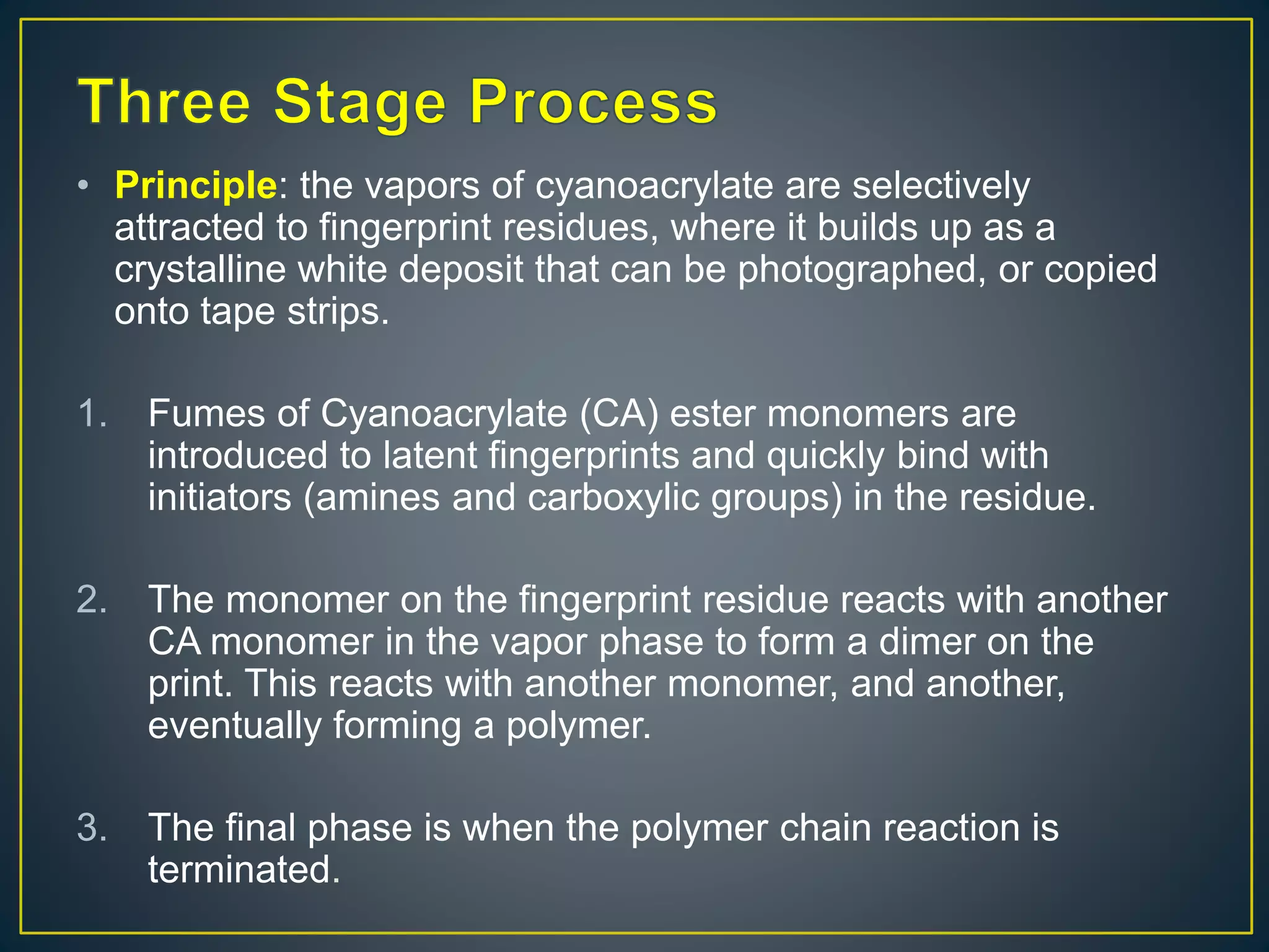 conventional methods of fingerprint development | PPTX