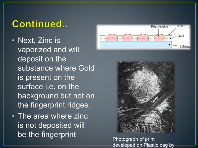 conventional methods of fingerprint development | PPTX