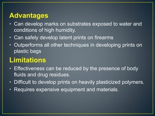 conventional methods of fingerprint development | PPTX
