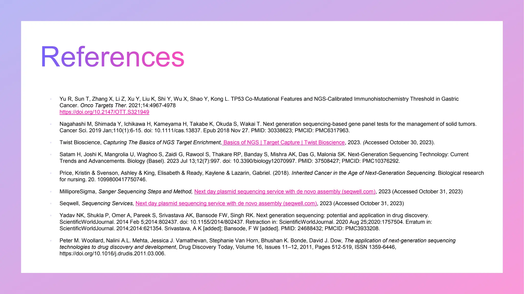 Applications of Next generation sequencing in Drug Discovery | PPTX