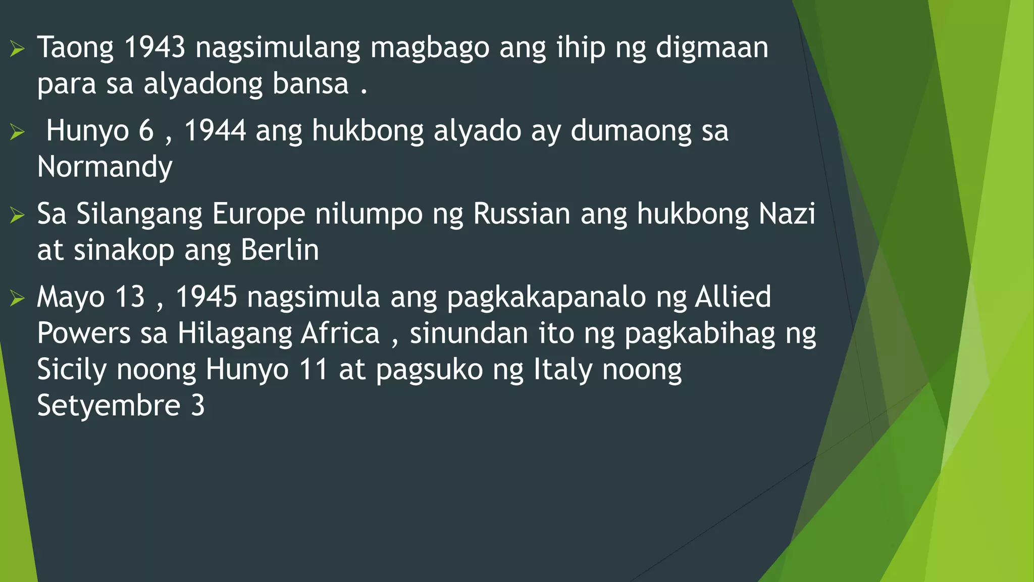 Ikalawang Digmaang Pandaigdig | PPT
