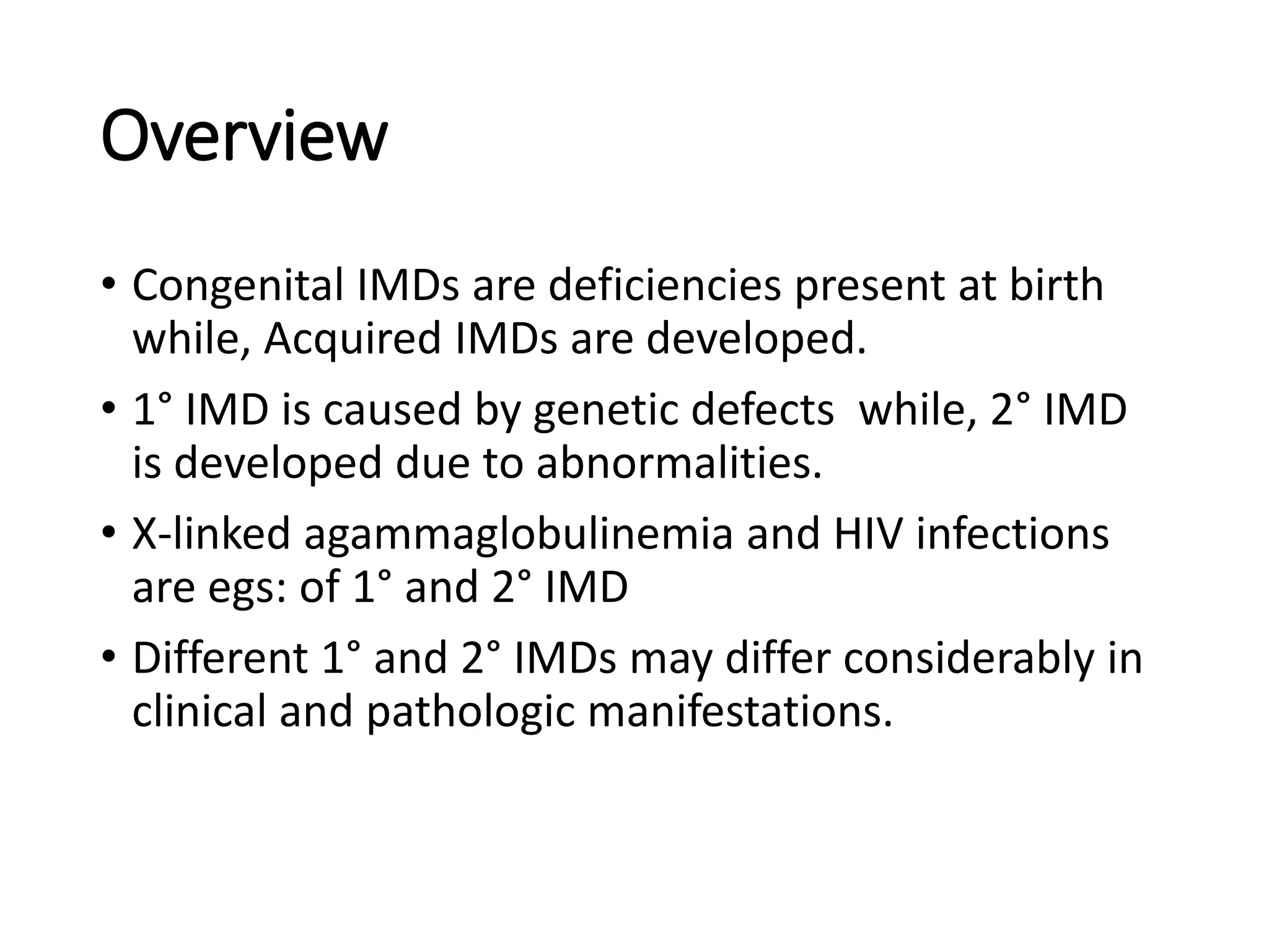 Congenital and Acquired Immunodeficiency | PPTX