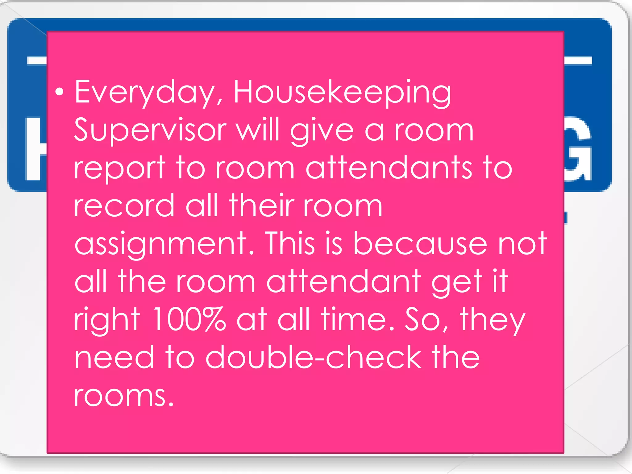 All about housekeeeping | PPTX