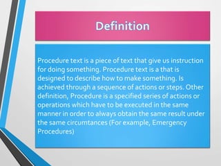 Procedure Text | PPT
