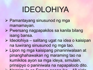 Ideolohiya | PPTX