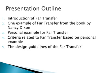 Knowledge Transfer Strategies: Far Transfer | PPTX