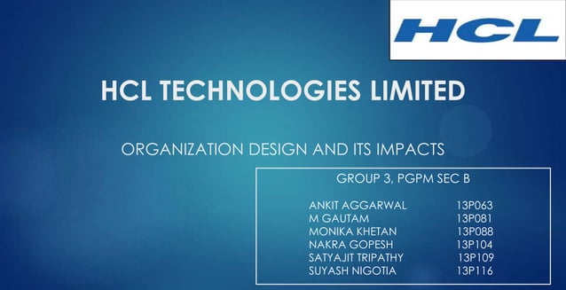 Organizational Design - HCL Technologies | PPTX | Business ...