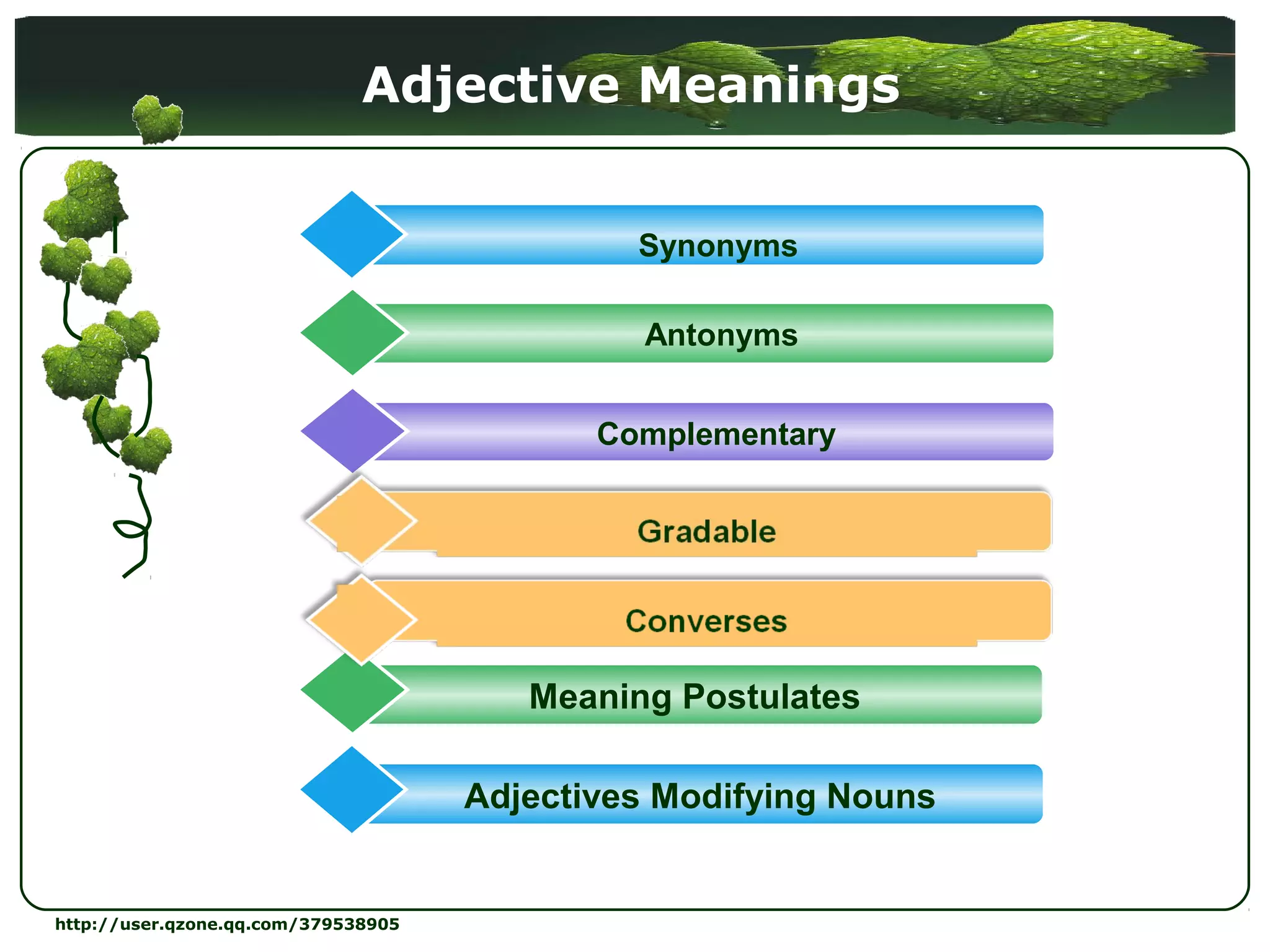 ADJECTIVE MEANING-SEMANTICS | PPT