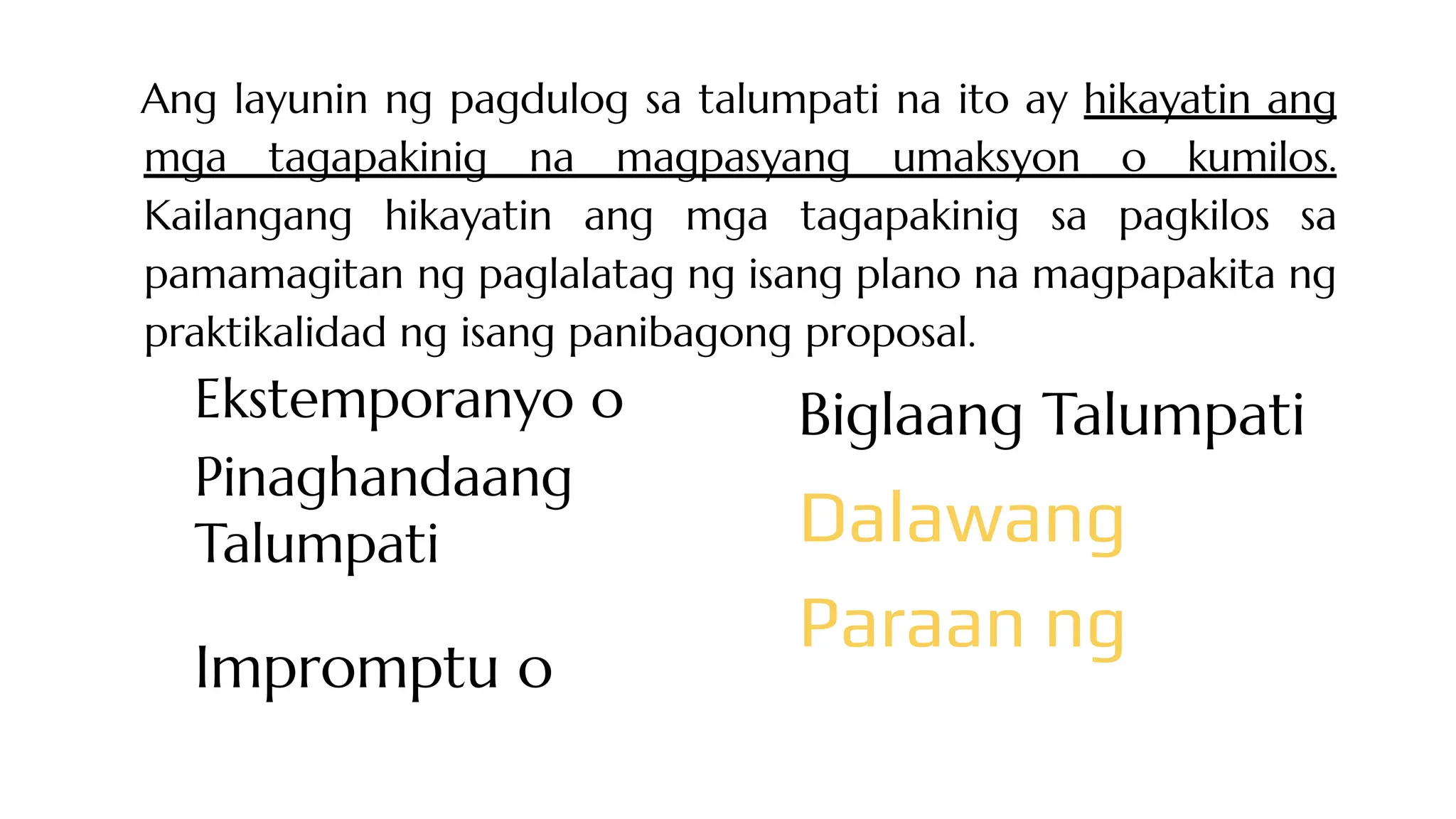 Filipino sa Piling Larangan (Akademik)- TALUMPATI | PDF