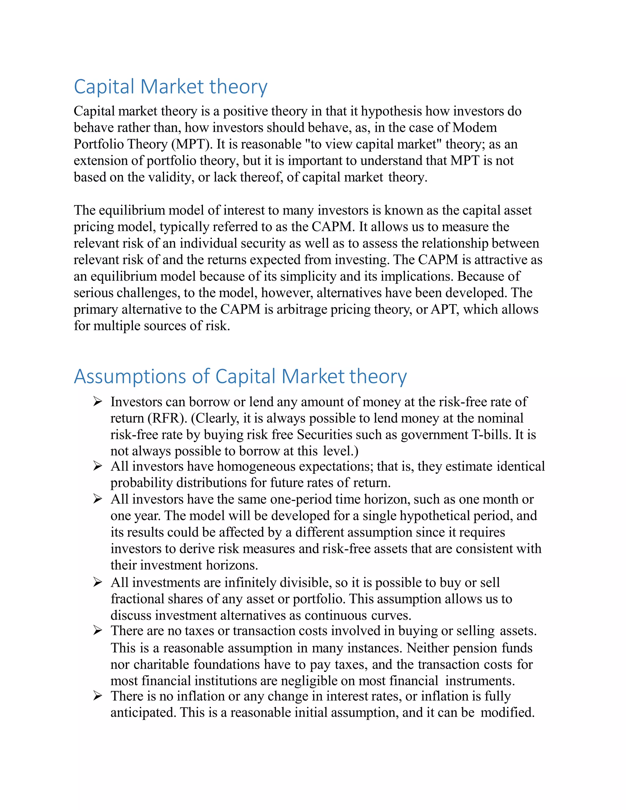 CAPM | PDF
