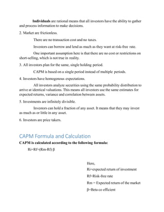 CAPM | PDF