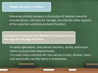 Group 4 - Purchasing: Value Analysis, Storage Management Procedures and ...