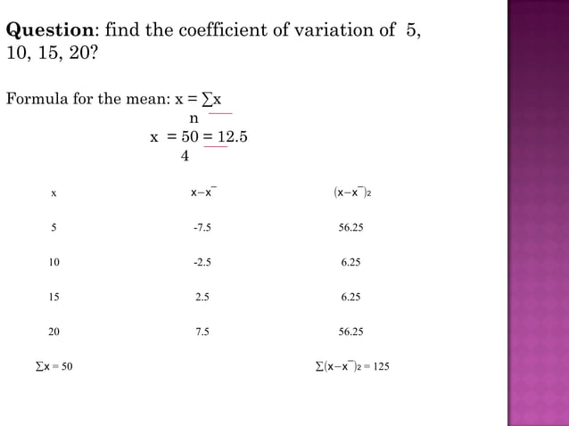 Measures of Variation