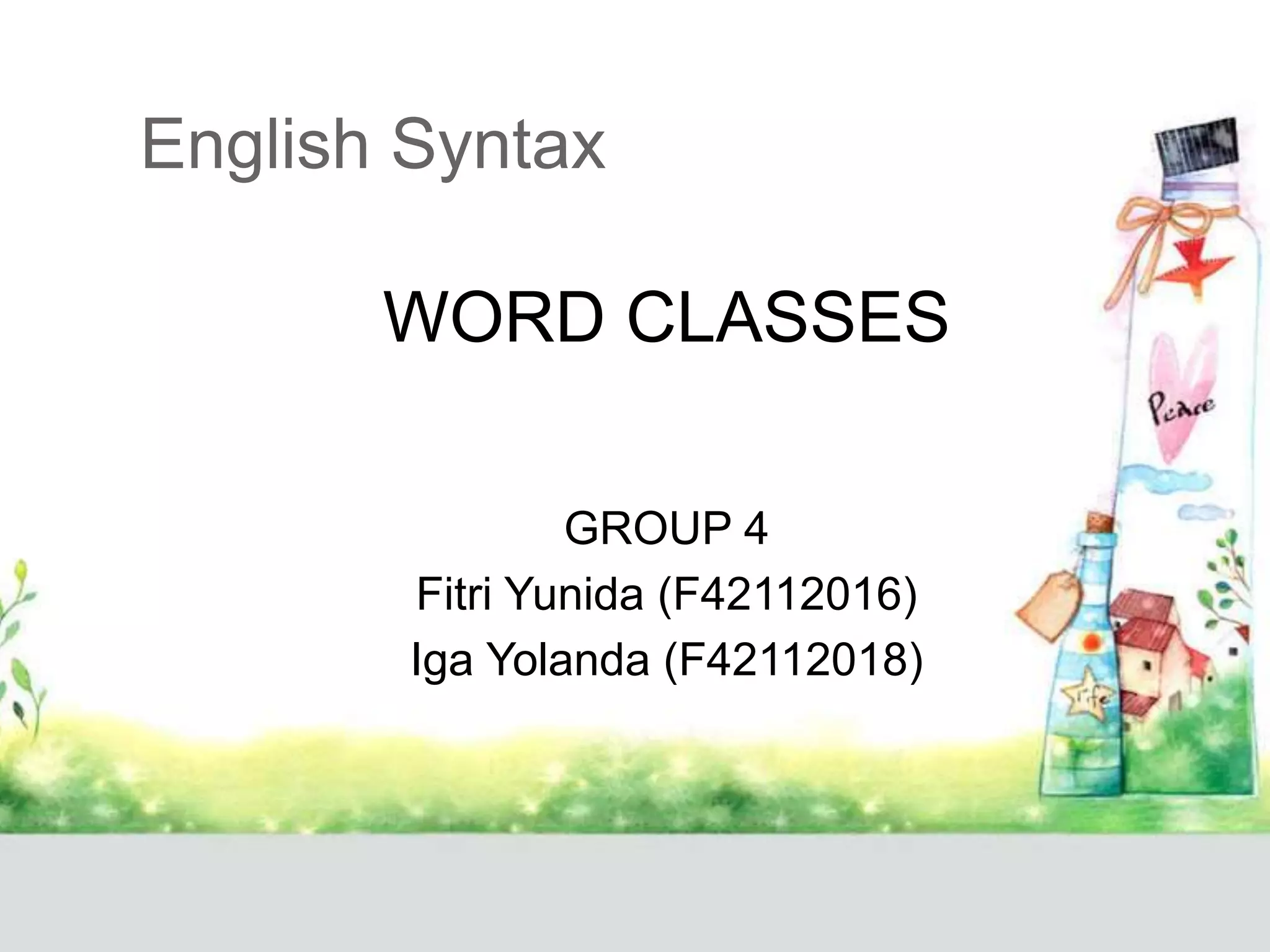 word classes | PPTX