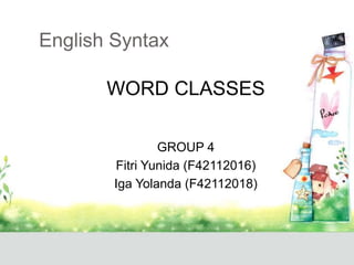 word classes | PPTX